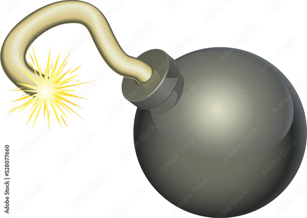 Cartoon cherry bomb with lit fuse Stock Illustration | Adobe Stock