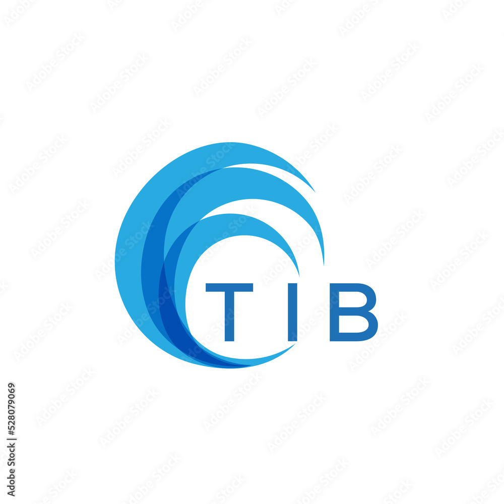 TIB letter logo. TIB blue image on white background. TIB Monogram logo ...