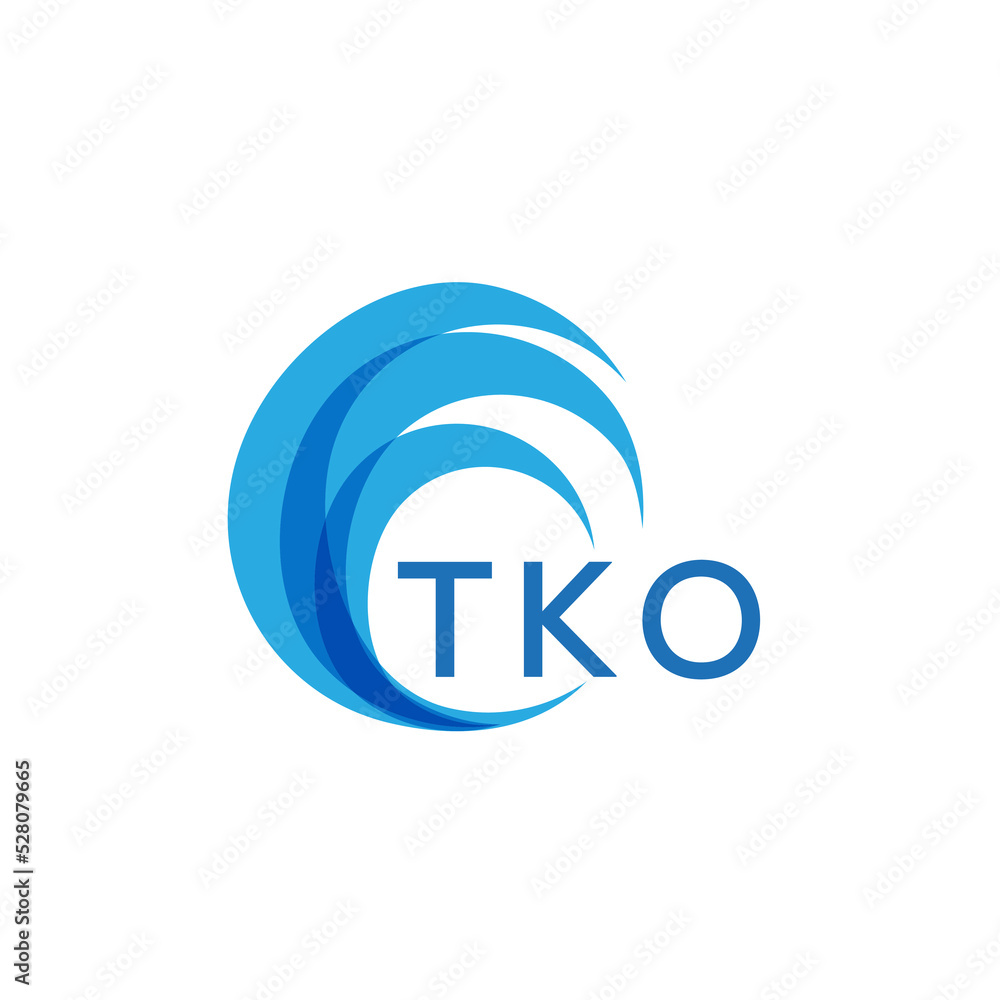 TKO letter logo. TKO blue image on white background. TKO Monogram logo ...
