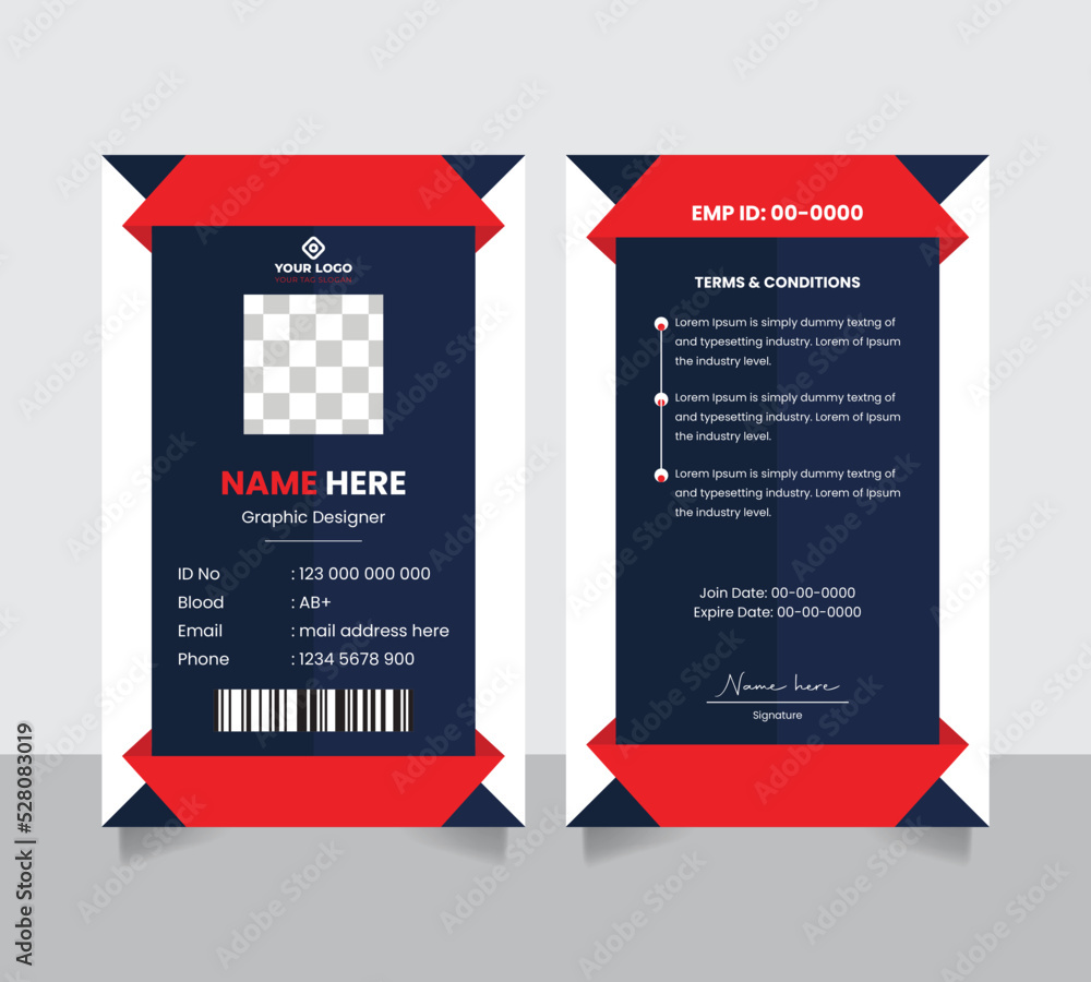 Corporate official id card template design concept Stock Vector | Adobe ...