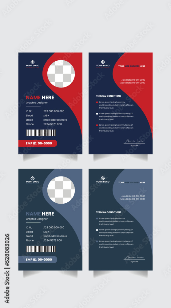 Corporate official id card template design concept Stock Vector | Adobe ...