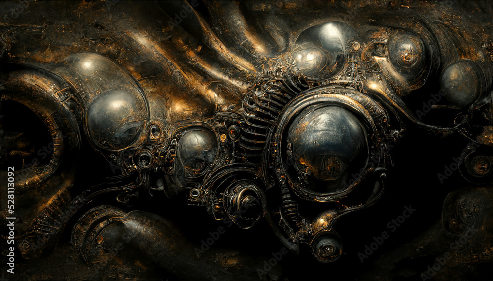 Metallic alien wall texture, spaceship hull, dark metal Stock ...