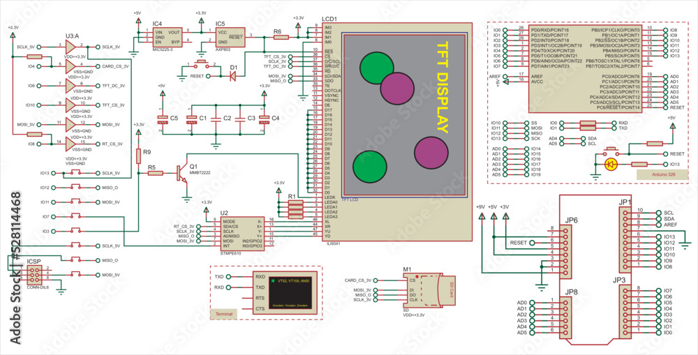 Vetor De Vector Electrical Schematic Diagram For Displaying Graphic And