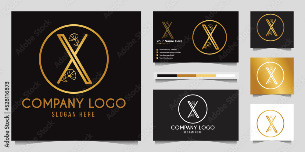 X letter fashion logo Modern and luxury style blossom flower vector for ...