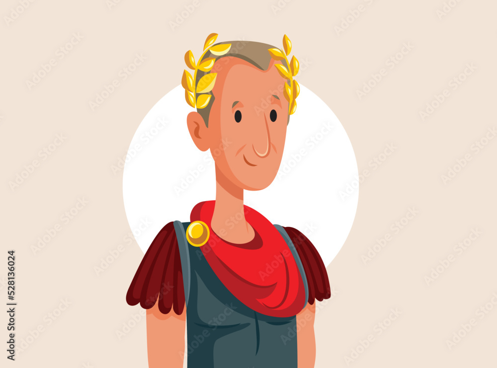 Roman Emperor Vector Wearing Laurel Wreath Cartoon Character. Funny ...