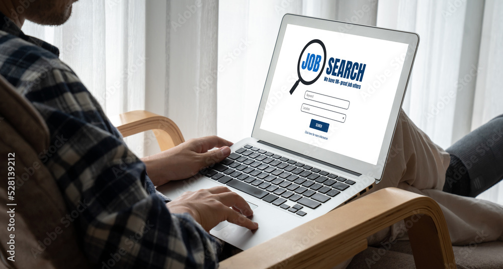 Online job search on modish website for worker to search for job ...