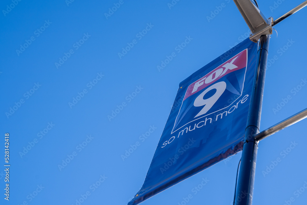 St. Paul, Minnesota - September 3, 2022: Fox 9 TV Station banner at the ...
