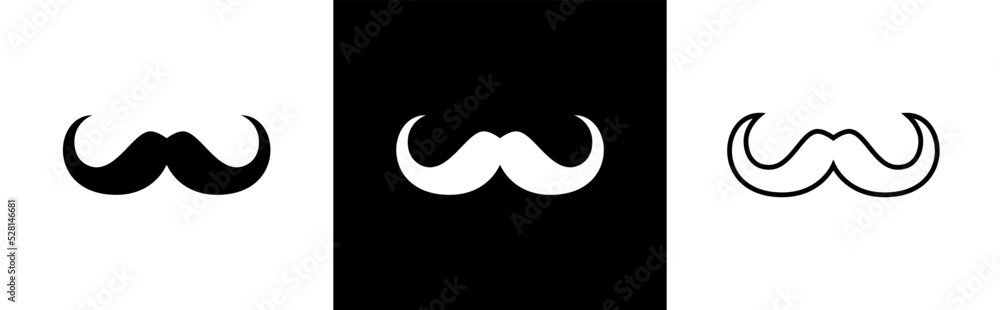 Mustache icon. Moustache symbol. Masculine, male, father fashion signs ...
