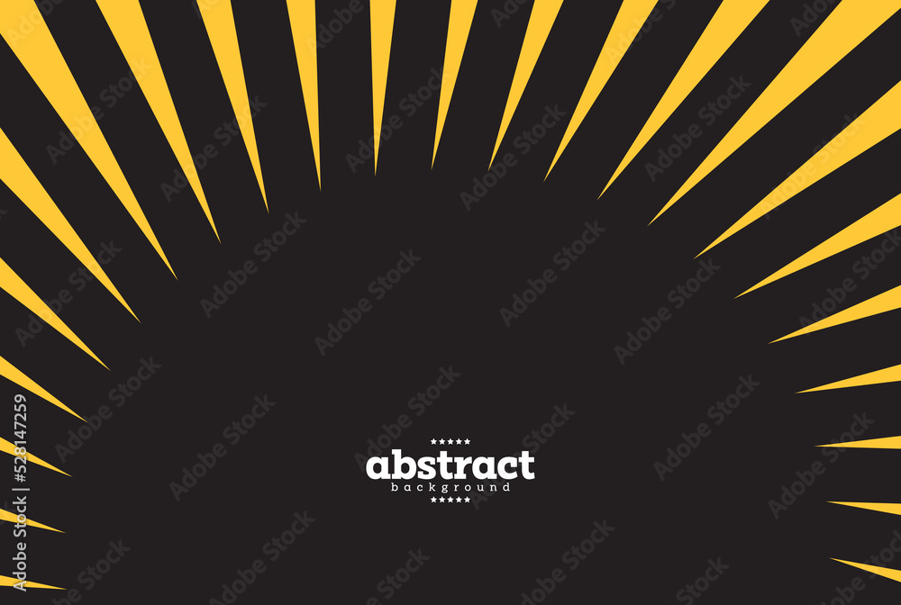 abstract sun theme with radius in pitch black and yellow can be use for ...