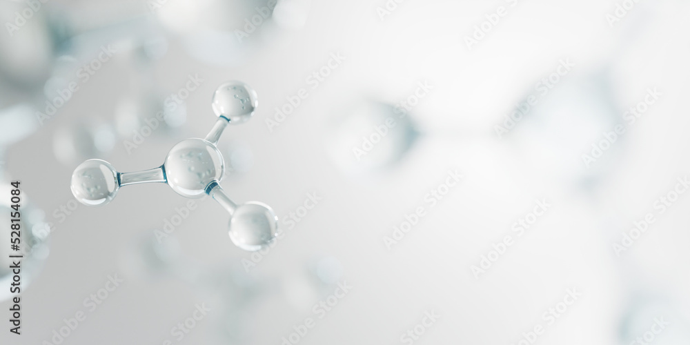 Realistic molecules background. Science illustration of a cream ...