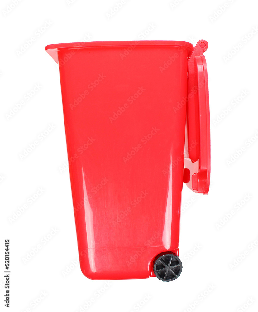 red trash bin.rubbish bin on transparent background png file Stock ...