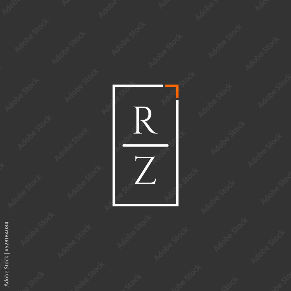 RZ initial monogram logo for technology with square style design Stock ...