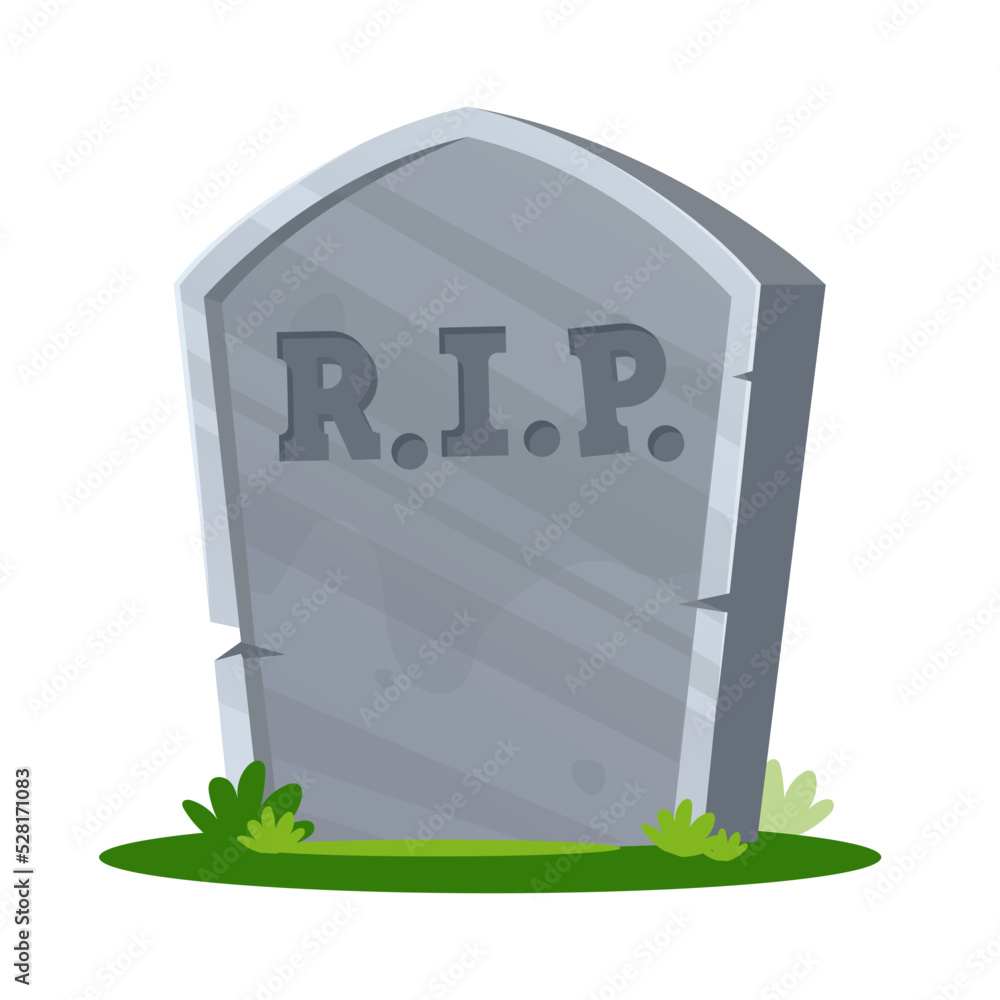 old tombstone flat vector illustration clipart isolated on white ...
