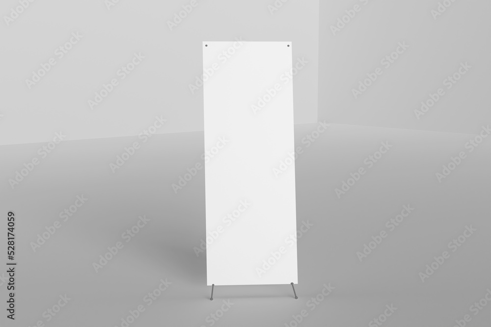 Blank white x banner display mockup, isolated, 3d rendering Stock ...