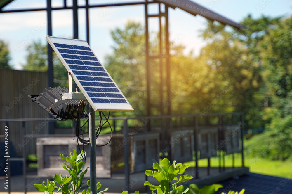 - Solar cells that villagers have installed for use at the garden house ...