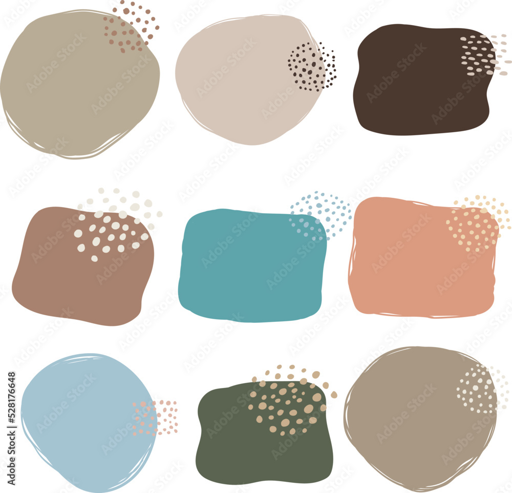 Blob shape organic in boho style, vector illustration set. Collection ...