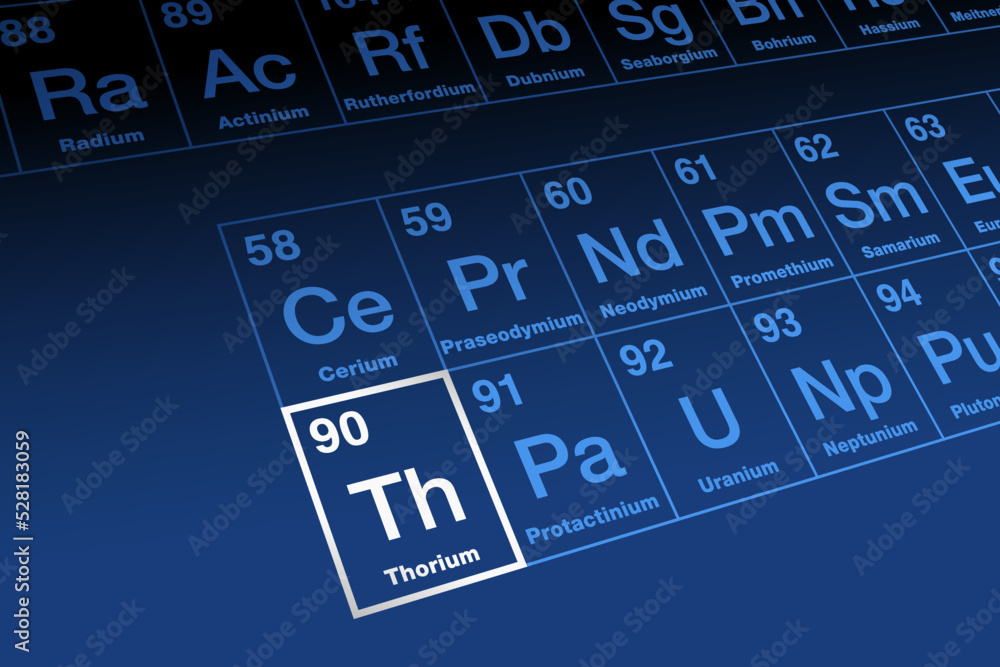 Fototapeta Thorium, on periodic table of the elements, in the actinide ...