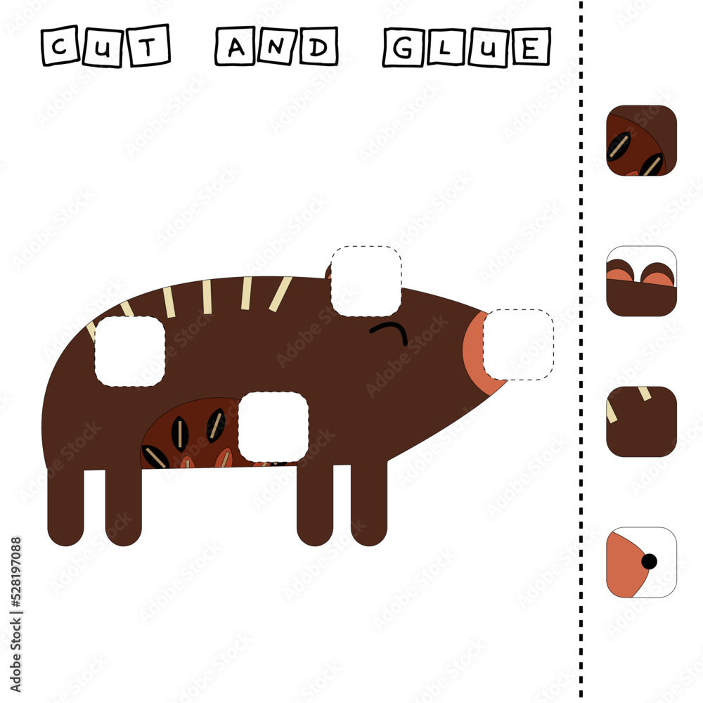 Paper game for the development of preschoolers. Cut out parts of the ...