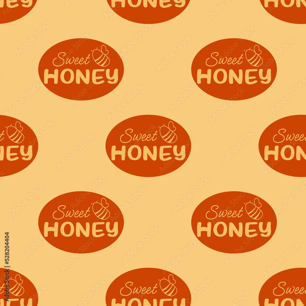 Pattern With The Text Sweet Honey Inscription Sweet Honey Logo For