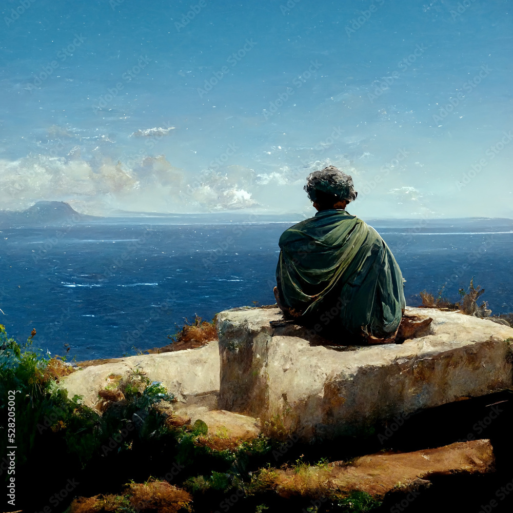 Greek Philosopher, Digital Art Stock Illustration | Adobe Stock