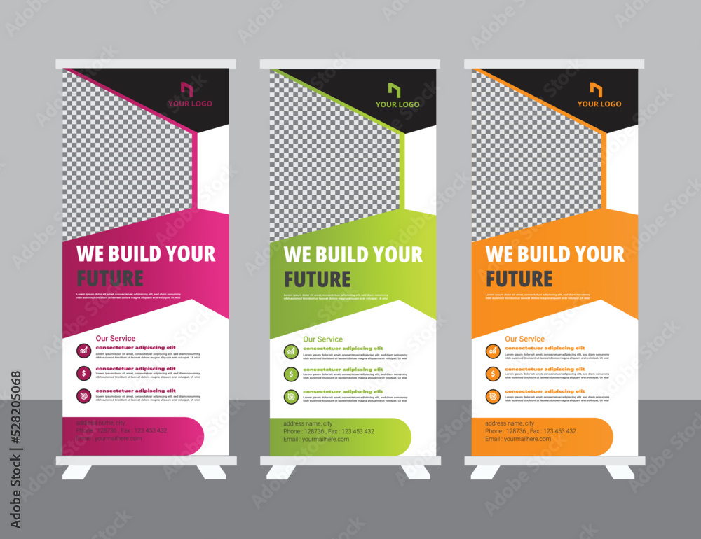 Roll up banner design template modern xbanner rull up design golf ...