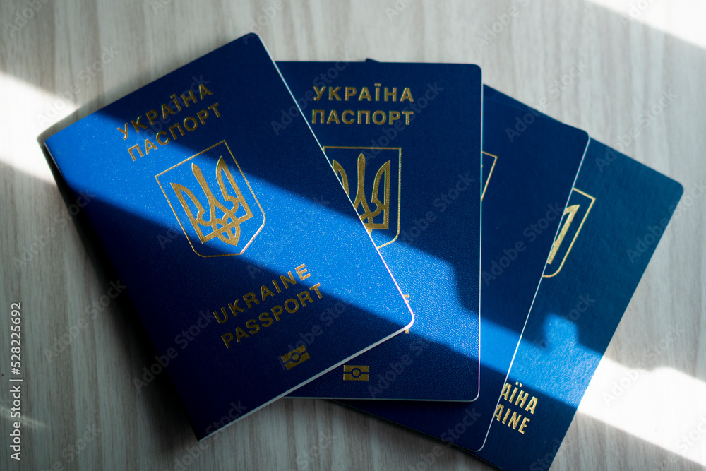 New ukrainian blue biometric passport with identification chip Stock ...