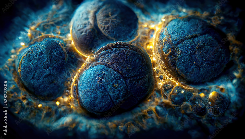Cell division. Cells under microscope. Amazing abstract background ...