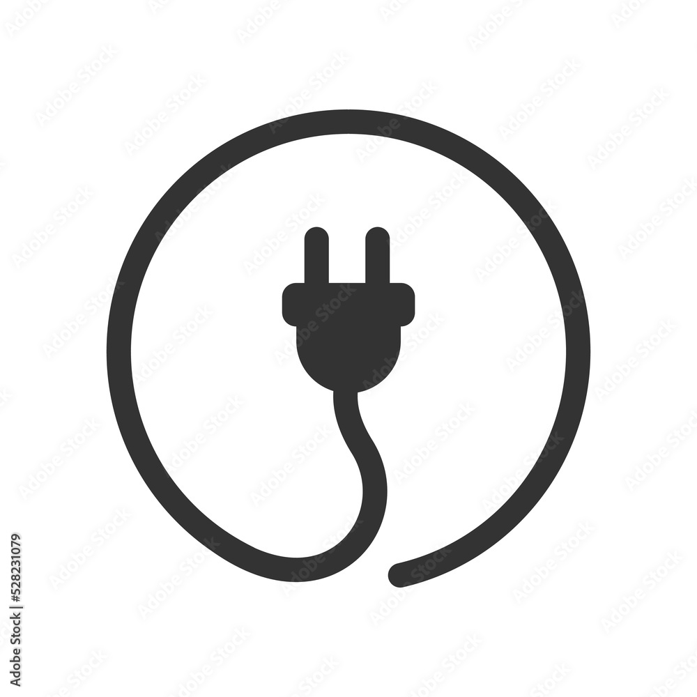 Plug-in, electrical icon Plug electric cable wire logo. Vector ...