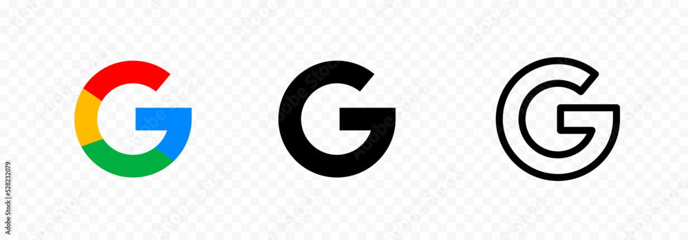 Google logo icons. Google icons set. Google symbols isolated on ...
