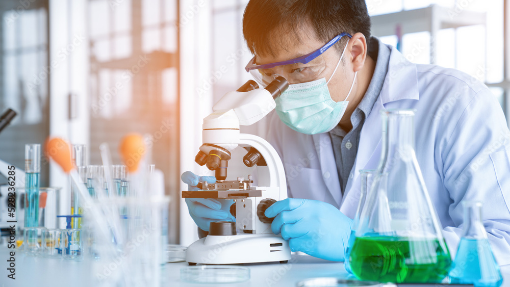 Scientist or researchers working in science laboratory, medical ...