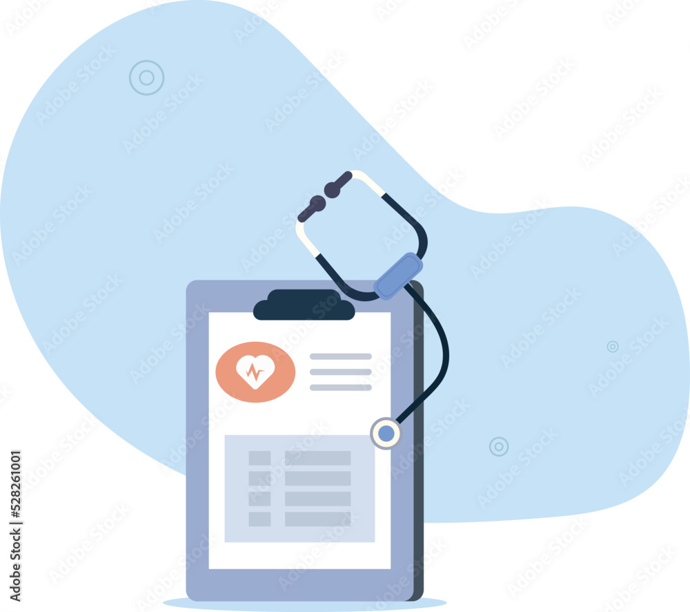 Heart disease screening and diagnostic.Flat cartoon vector illustration ...