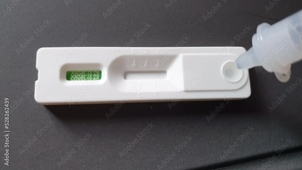 Covid-19 rapid antigen test kit ATK video showing result of clean ...