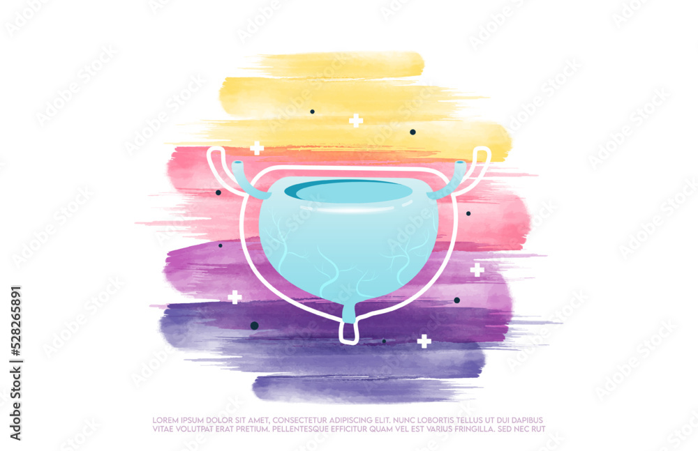 Human bladder and treatment watercolor style. A concept hospital for ...