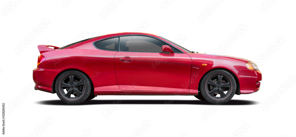 Hyundai coupe sport car side view isolated on white background, 17 ...