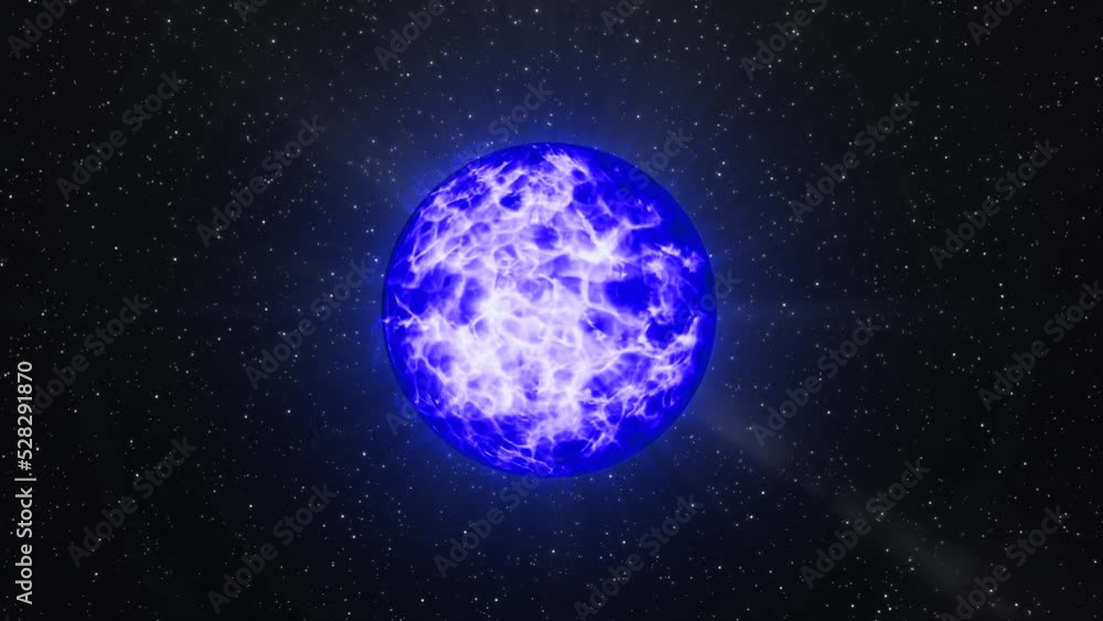 Yellow and purple magic ball in space. Motion.The brilliant chasing ...