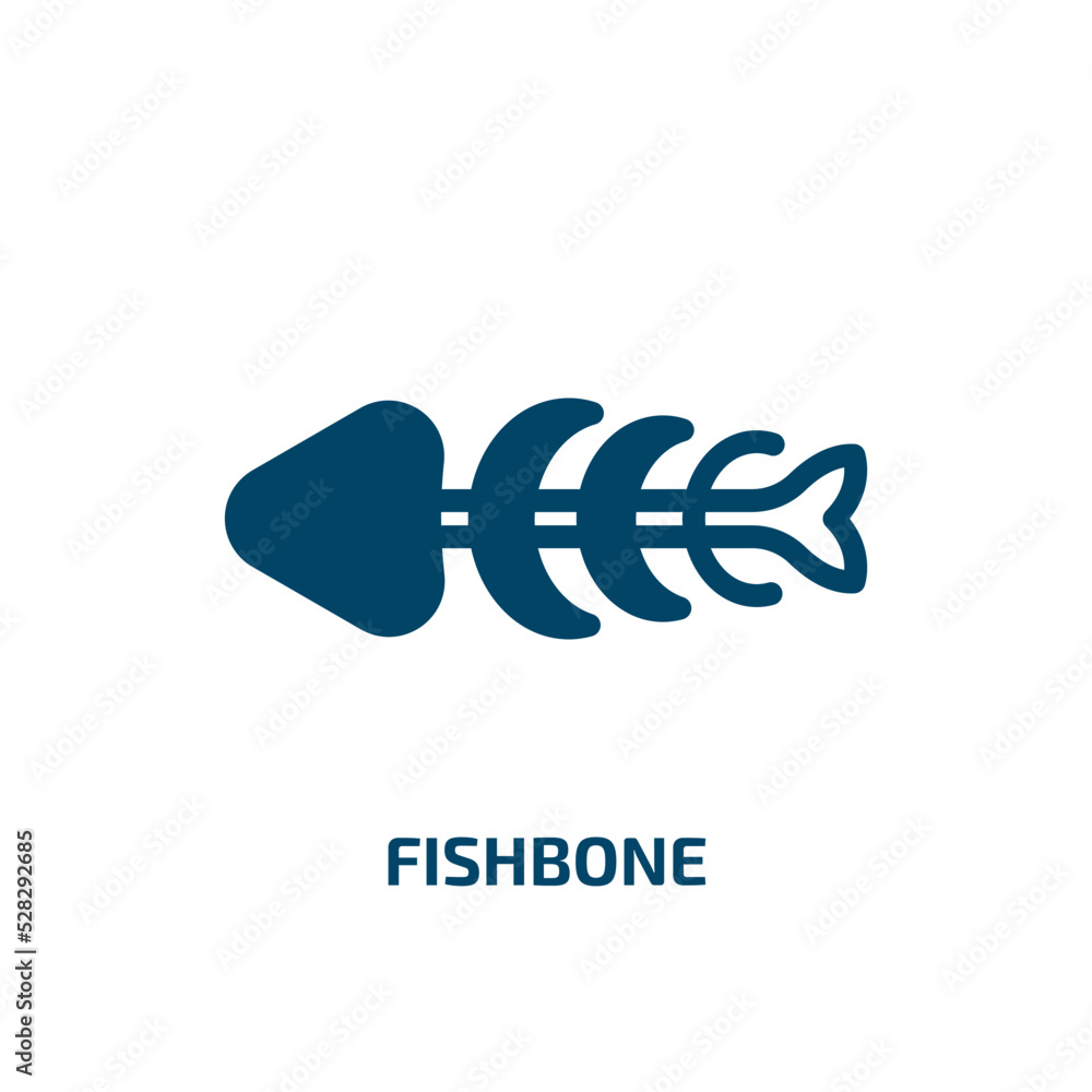 fishbone vector icon. fishbone, bone, fish filled icons from flat ...