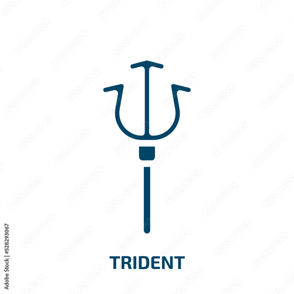 trident vector icon. trident, evil, devil filled icons from flat halloween concept. Isolated ...