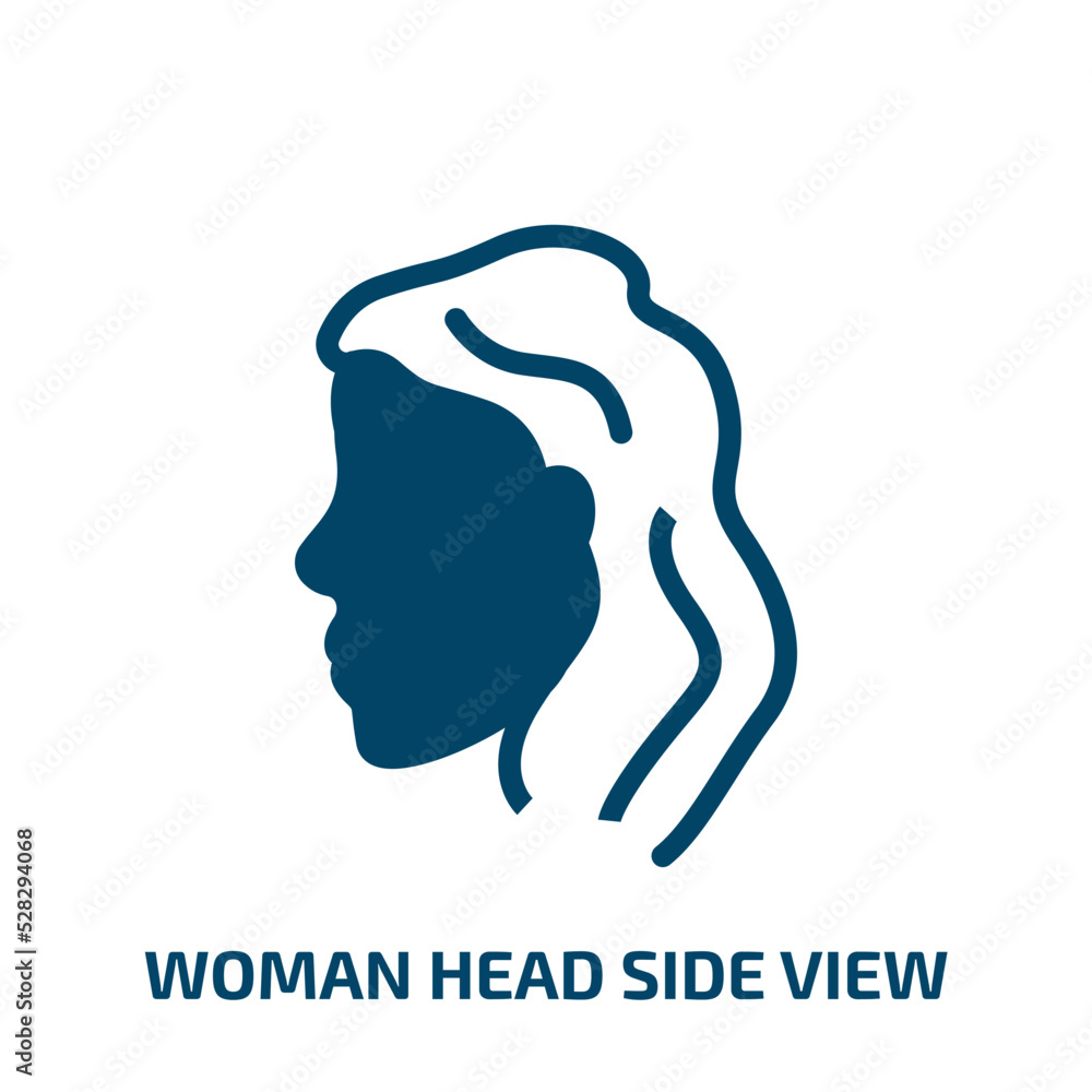 woman head side view vector icon. woman head side view, head, profile ...