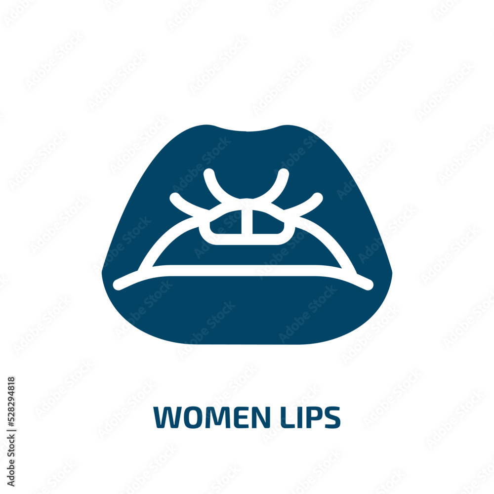 Women Lips Vector Icon Women Lips Beauty Kiss Filled Icons From Flat Beauty Concept Isolated