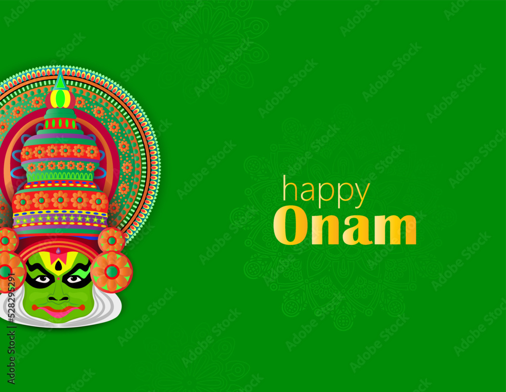 Happy Onam a very famous south indian festival of India. Stock Vector ...