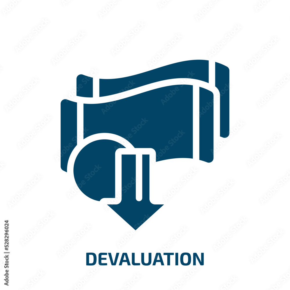 devaluation vector icon. devaluation, business, finance filled icons ...