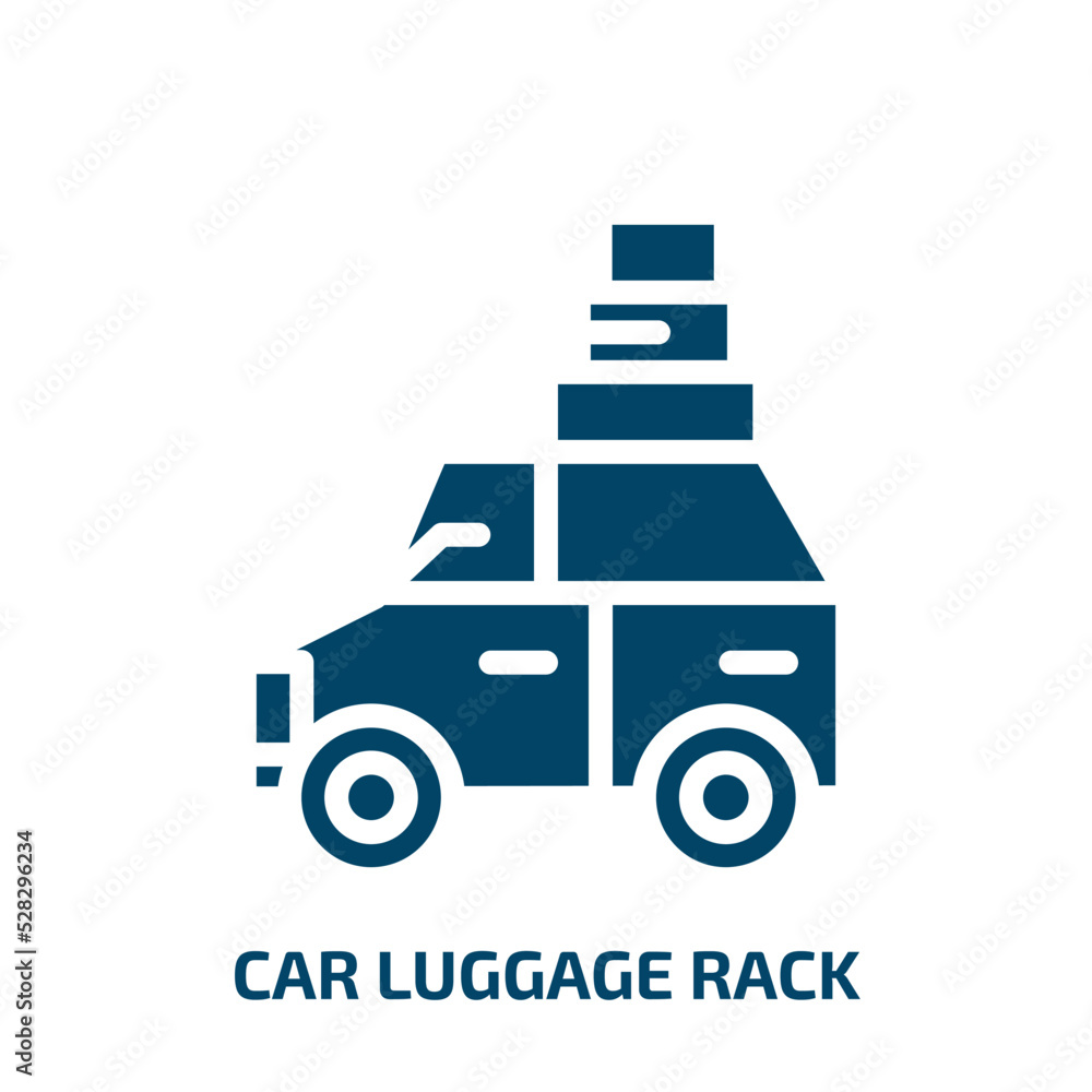 car luggage rack vector icon. car luggage rack, rack, luggage filled ...