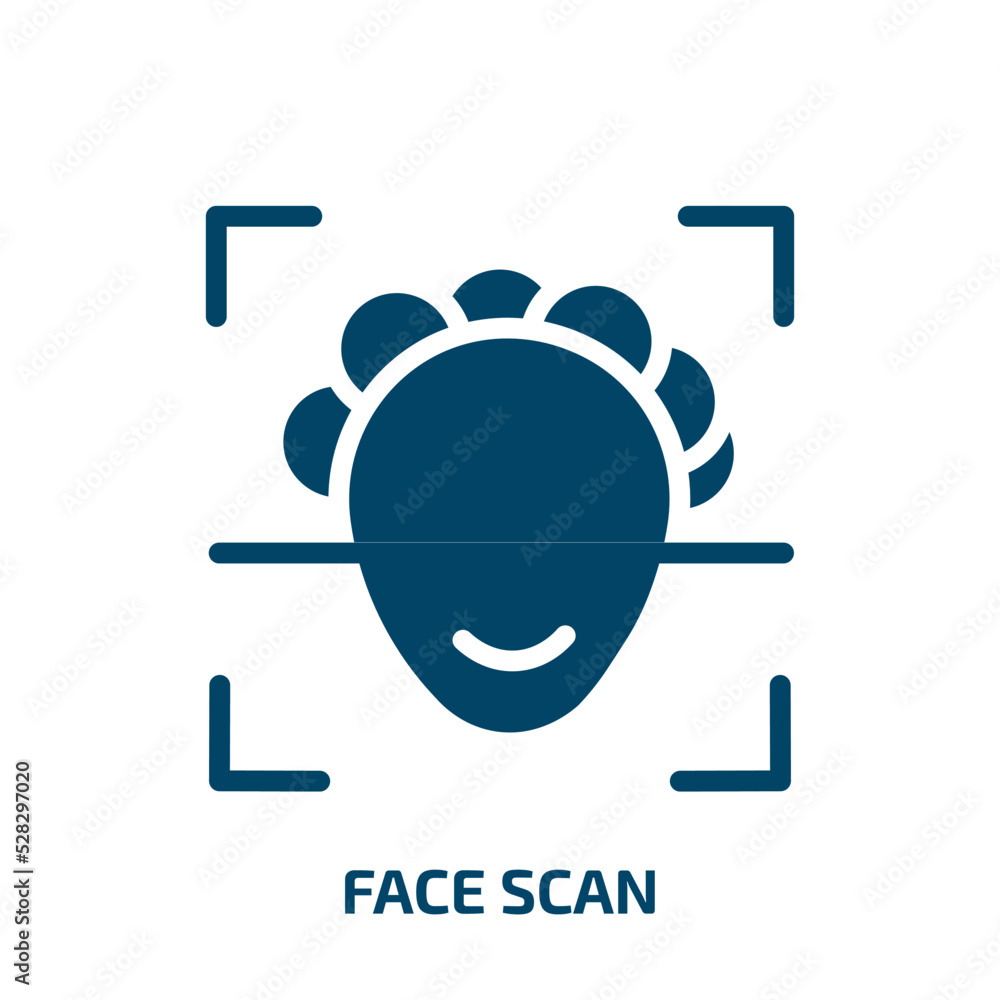 face scan vector icon. face scan, face, scan filled icons from flat ...