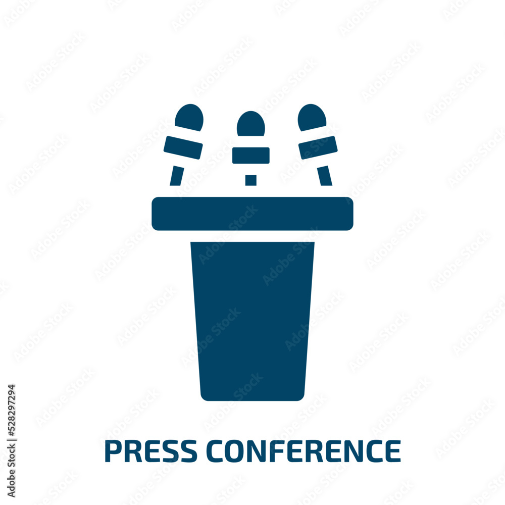 press conference vector icon. press conference, press, template filled ...