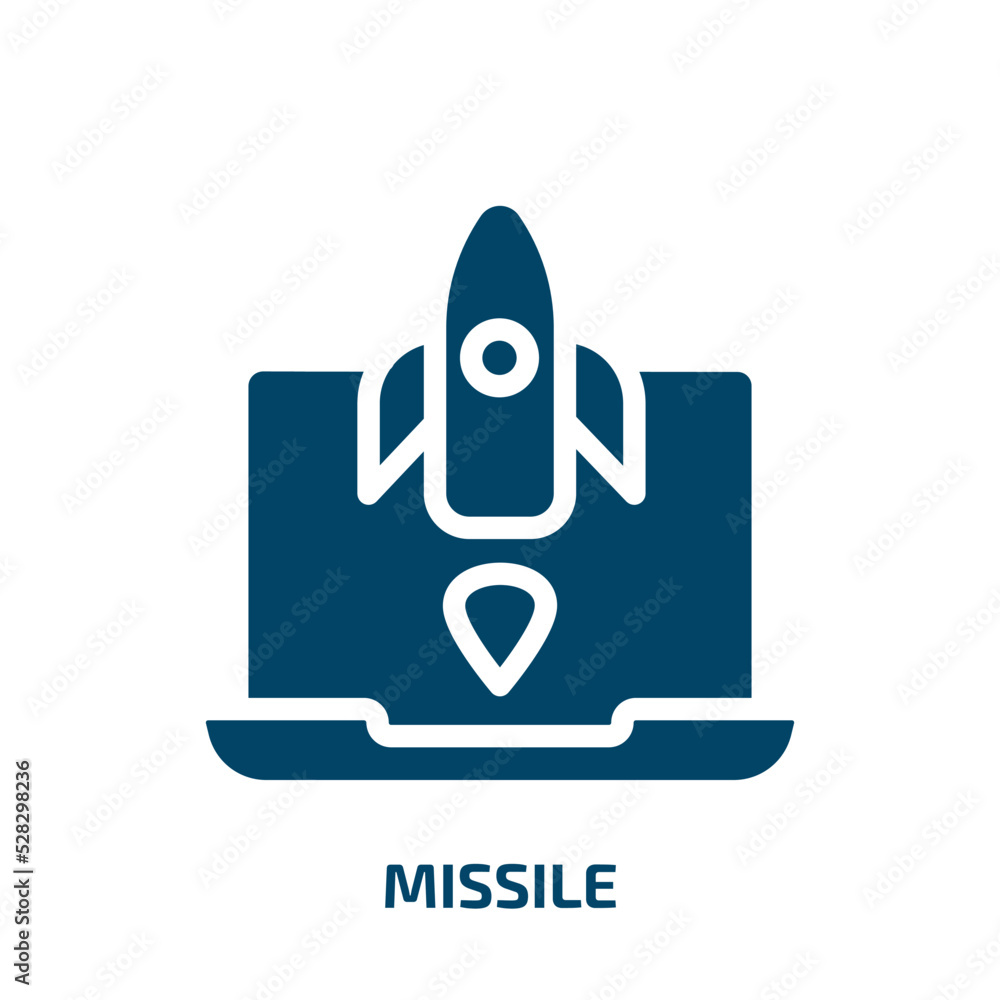 missile vector icon. missile, rocket, military filled icons from flat web and hacker concept ...