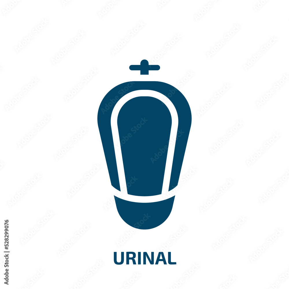urinal vector icon. urinal, bathroom, water filled icons from flat plumber concept. Isolated ...