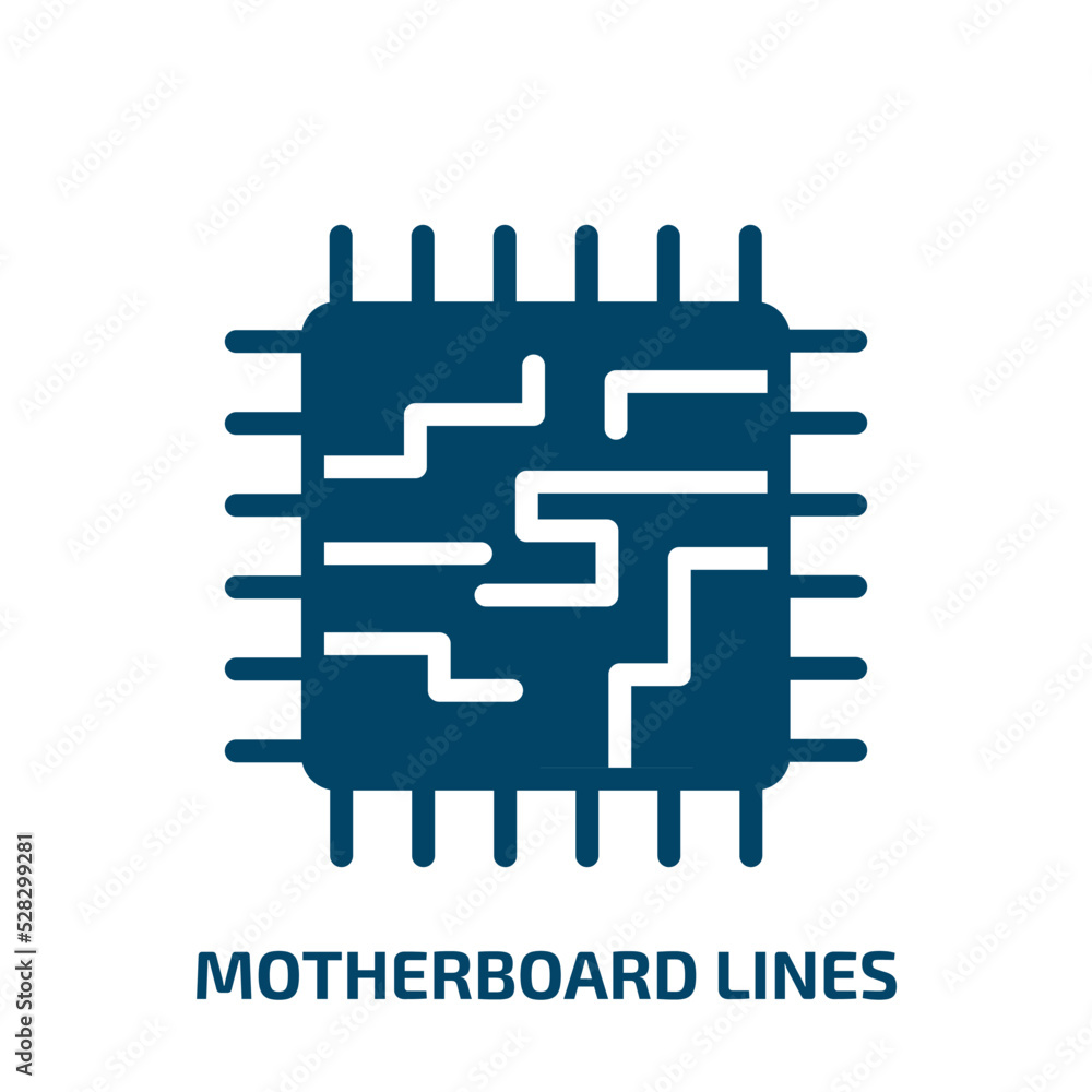 motherboard lines vector icon. motherboard lines, motherboard, computer ...