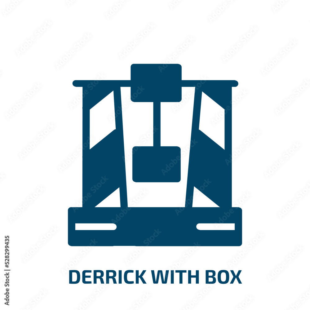 derrick with box vector icon. derrick with box, box, derrick filled ...