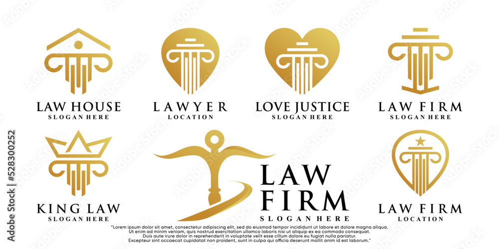 Set of law firm logo design inspiration with creative modern concept ...