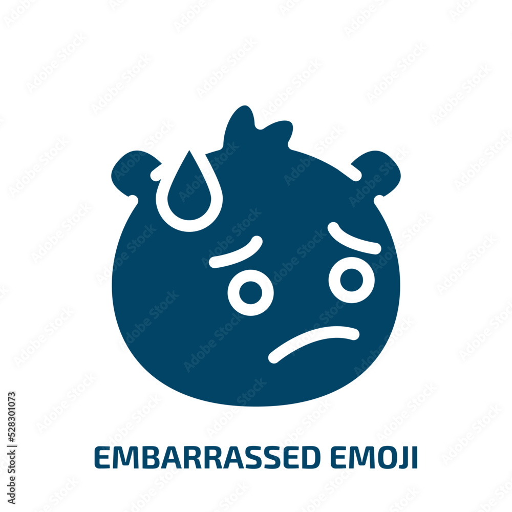 embarrassed emoji vector icon. embarrassed emoji, character, emoticon ...